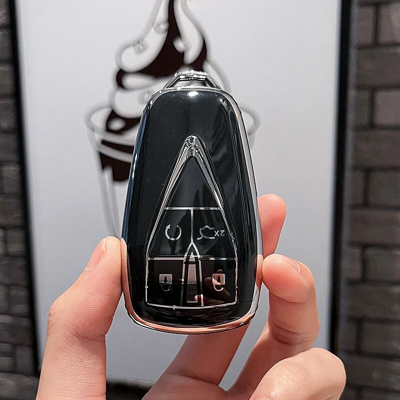 Чехол для автомобильного ключа из ТПУ, мягкий защитный чехол для дистанционного управления для Changan CS35 Plus CS55 PLUS CS75 PLUS Eado UNI-T UNI K Oushang X5 X7 EV Type H-Black