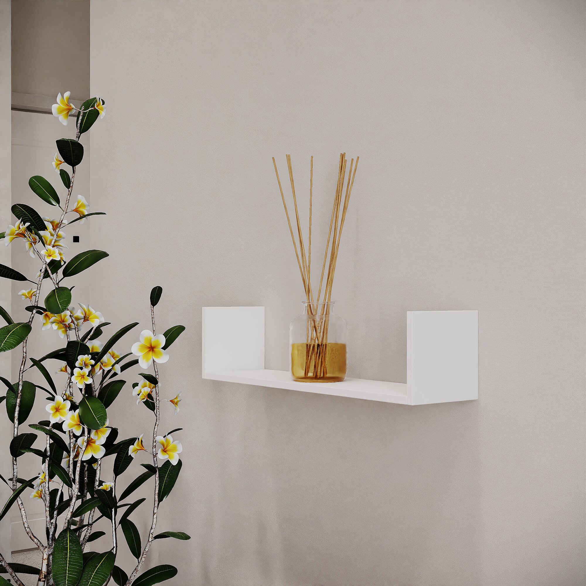 Настенная полка Династия, белая, Интерьерная, для сувениров/специй/игрушек,60x13х13 см