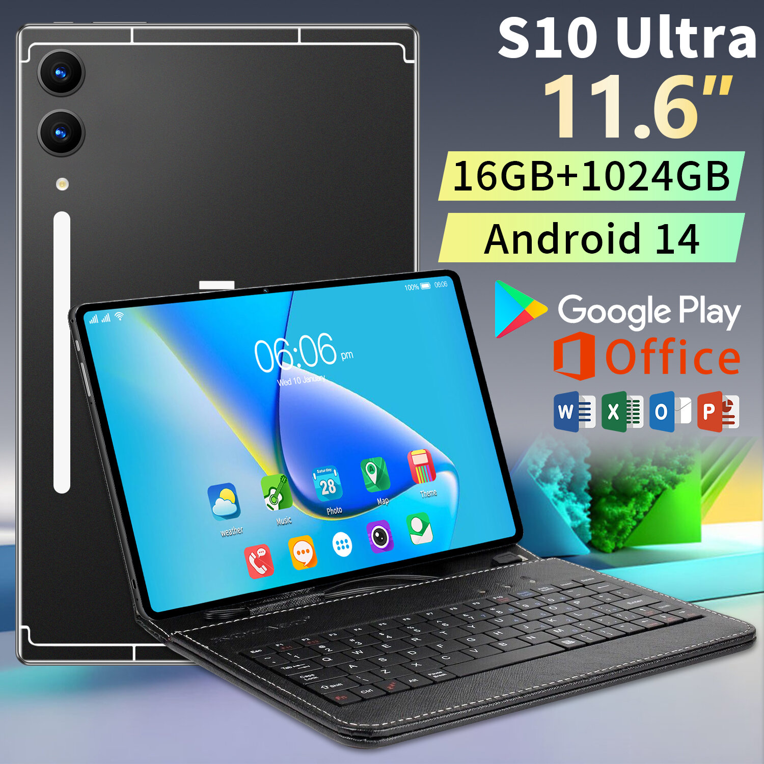 Игровой планшет S10 Ultra с клавиатурой и мышью, ОС Android 13