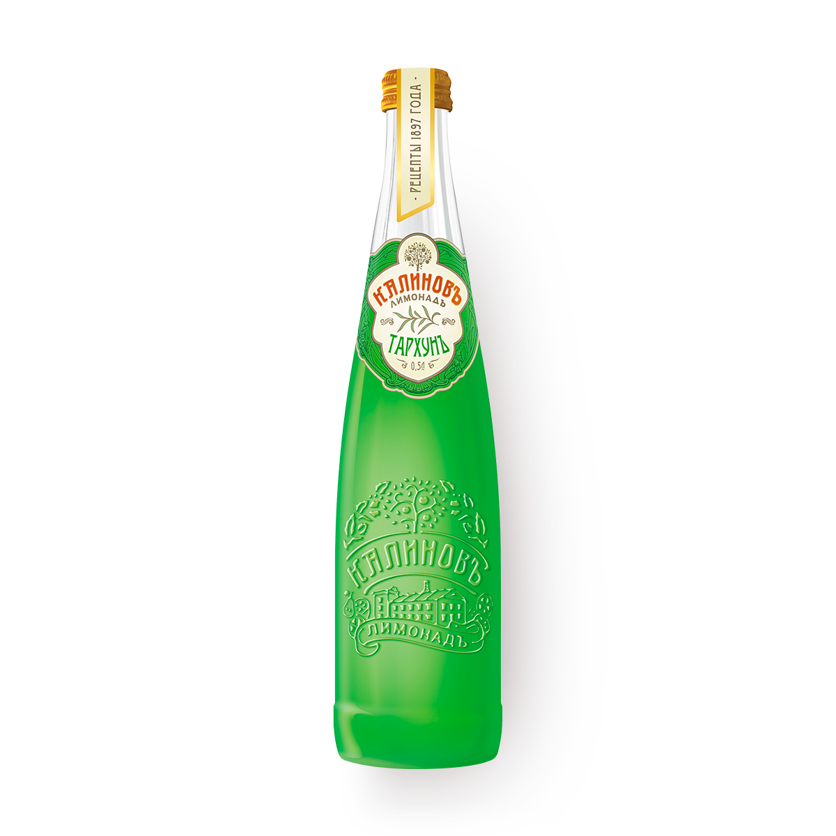 Напиток Тархун «Калиновъ лимонадъ», газированный, в стеклянной бутылке, 0.5 л