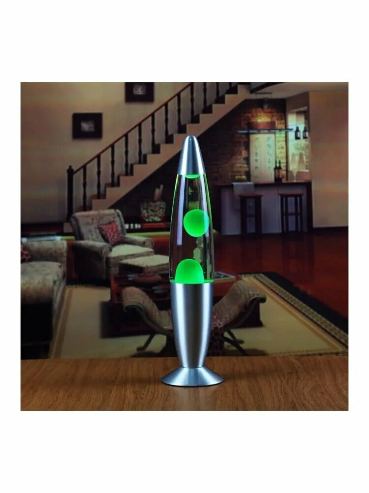 Успокаивающая лампа-лавочка с блестками для восхитительного домашнего декора, зеленый воск - прозрачная жидкость - ЕС