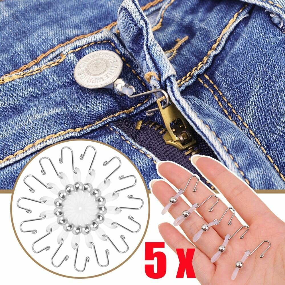 Держатель молнии для джинсов, 5 шт, фиксатор бегунка, защита от расстегивания, универсальная клипса для штанов, юбок, курток, аксессуар для одежды