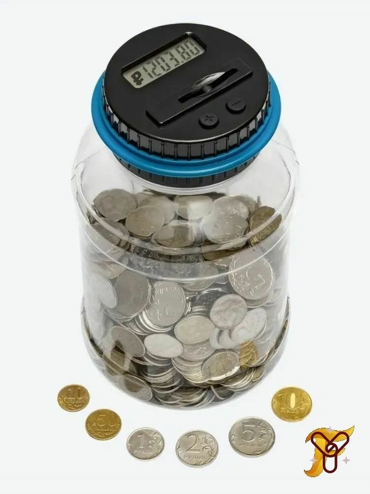 Электронная копилка LCD показывает, что определитель объема суммы 2L с замком и опциональным вариантом из двух стандартных единиц