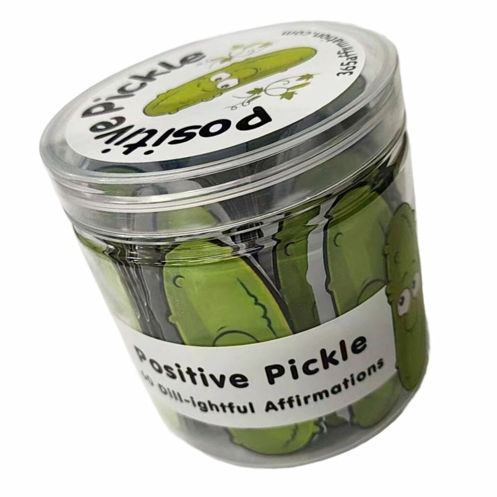 1 банка 60-дневной открытки-аффирмации с огурцами для эмоциональной поддержки