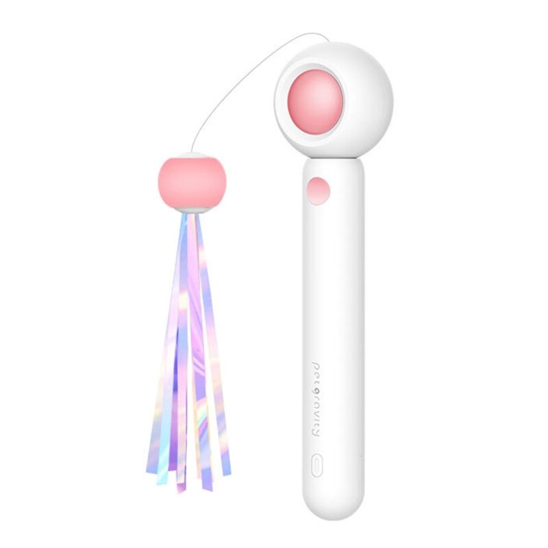 Выдвижная Игрушка Для Кошки Забавная Палочка из Перьев с Мячом Забавное Упражнение, Дразнящая Палочка-Игрушка для Котенка, Играющего В Палочку-Игрушку