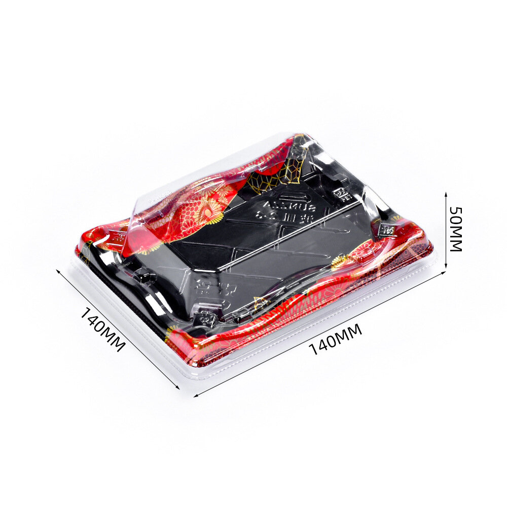 Санзе Высококачественная волнообразная тарелка Одноразовая коробка для суши Утолщенная крышка против запотевания Димсам Пельмени Кондитерские изделия Пластиковая коробка