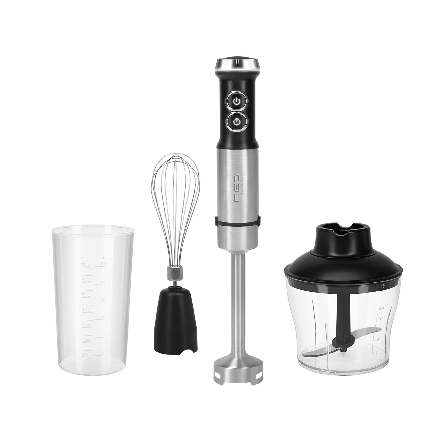 Погружной блендер RED SOLUTION HB2901, 20 скоростей, мощность 1200Вт, черный/серебристый