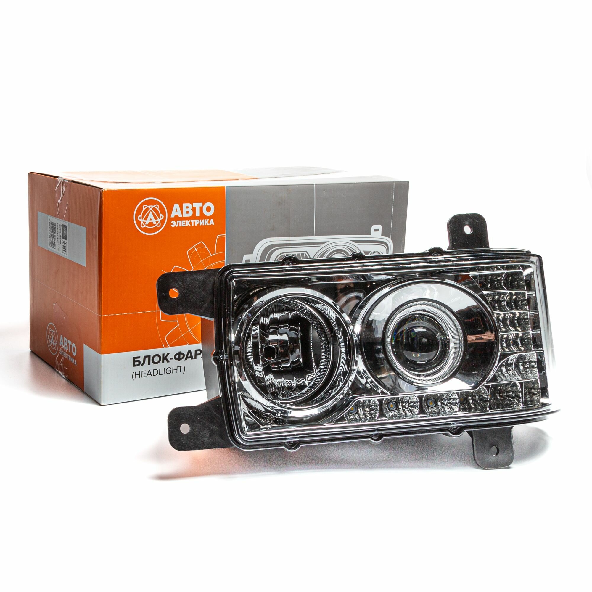 Блок-Фара 311.3775-16 левая 16 Светодиодов (LED) с ДХО КАМАЗ-6520, 6511, 4308 (ФГ002) (АвтоЭлектрика)