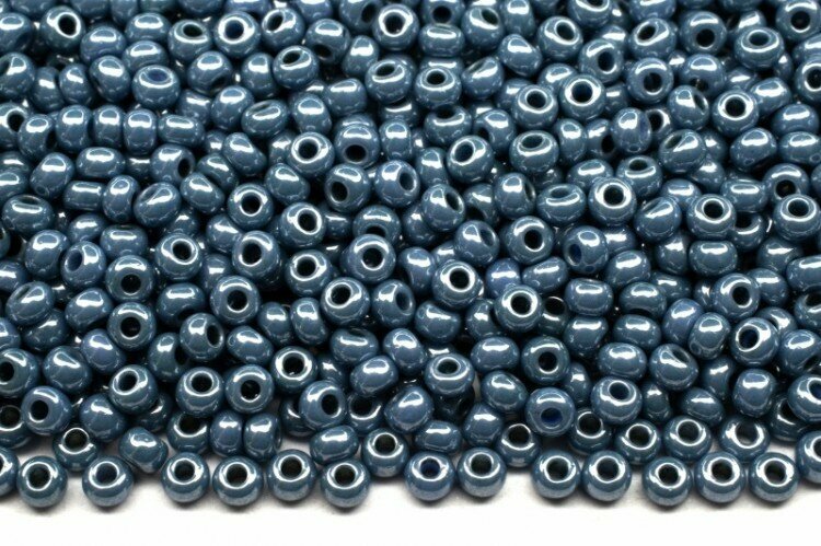 Бисер чешский PRECIOSA круглый 10/0 33025 серо-синий непрозрачный, 1 сорт, 50г