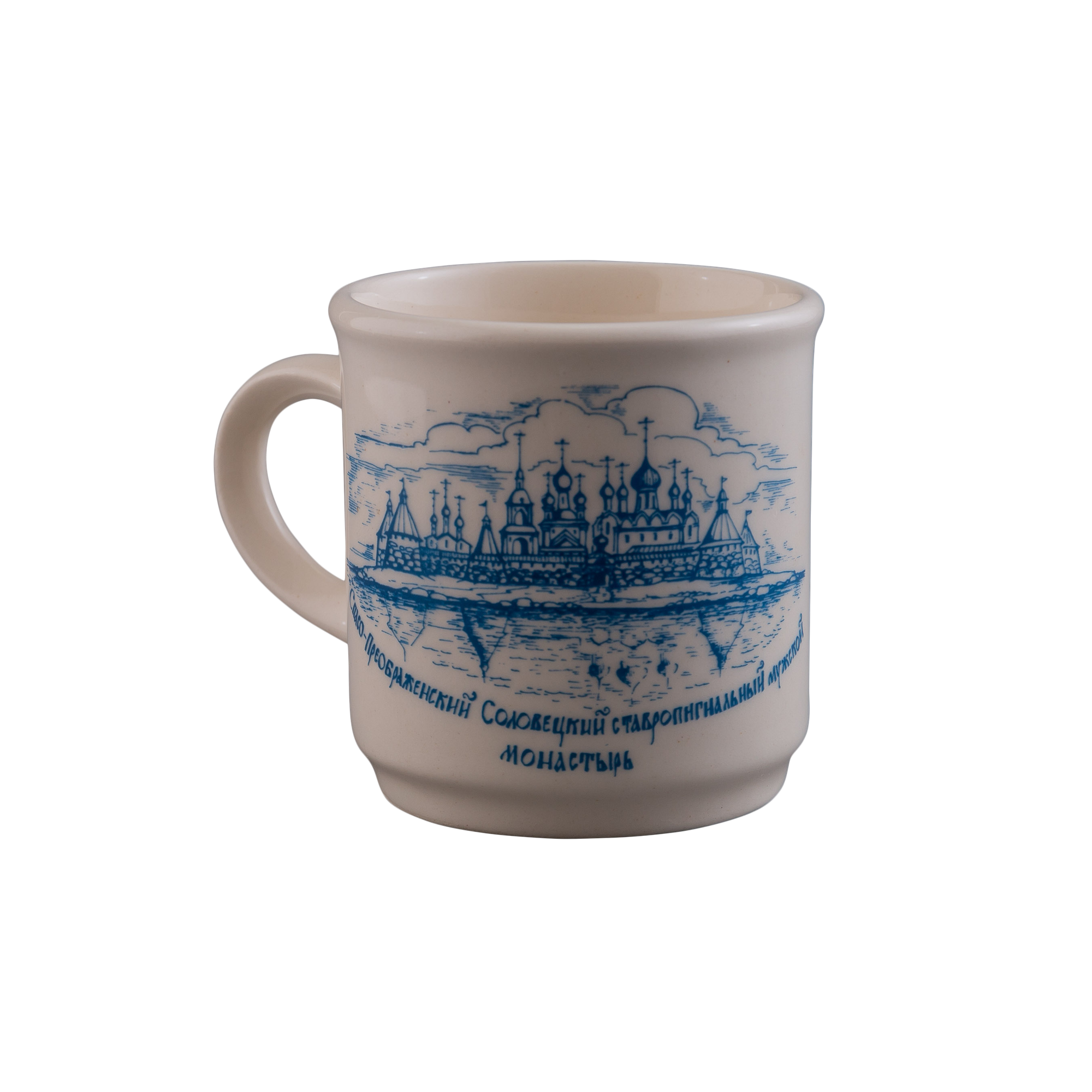Чашка кофейная (бел, вид синий, Соловки)