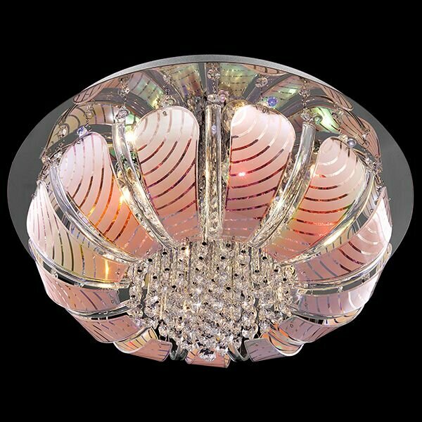 Люстра потолочная с хрусталем 80001/6 хром/мульти