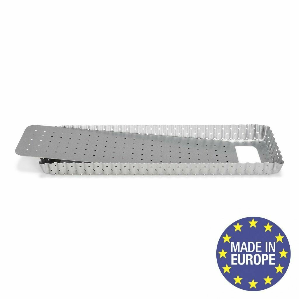 Форма для выпечки перфорированная со съемным дном Patisse Silver 35х11х2.5 см