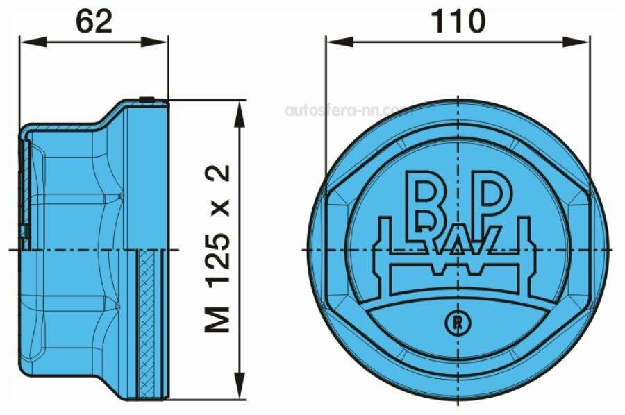 BPW 0321224070 Крышка ступицы M125x2 SW110 500Nm
