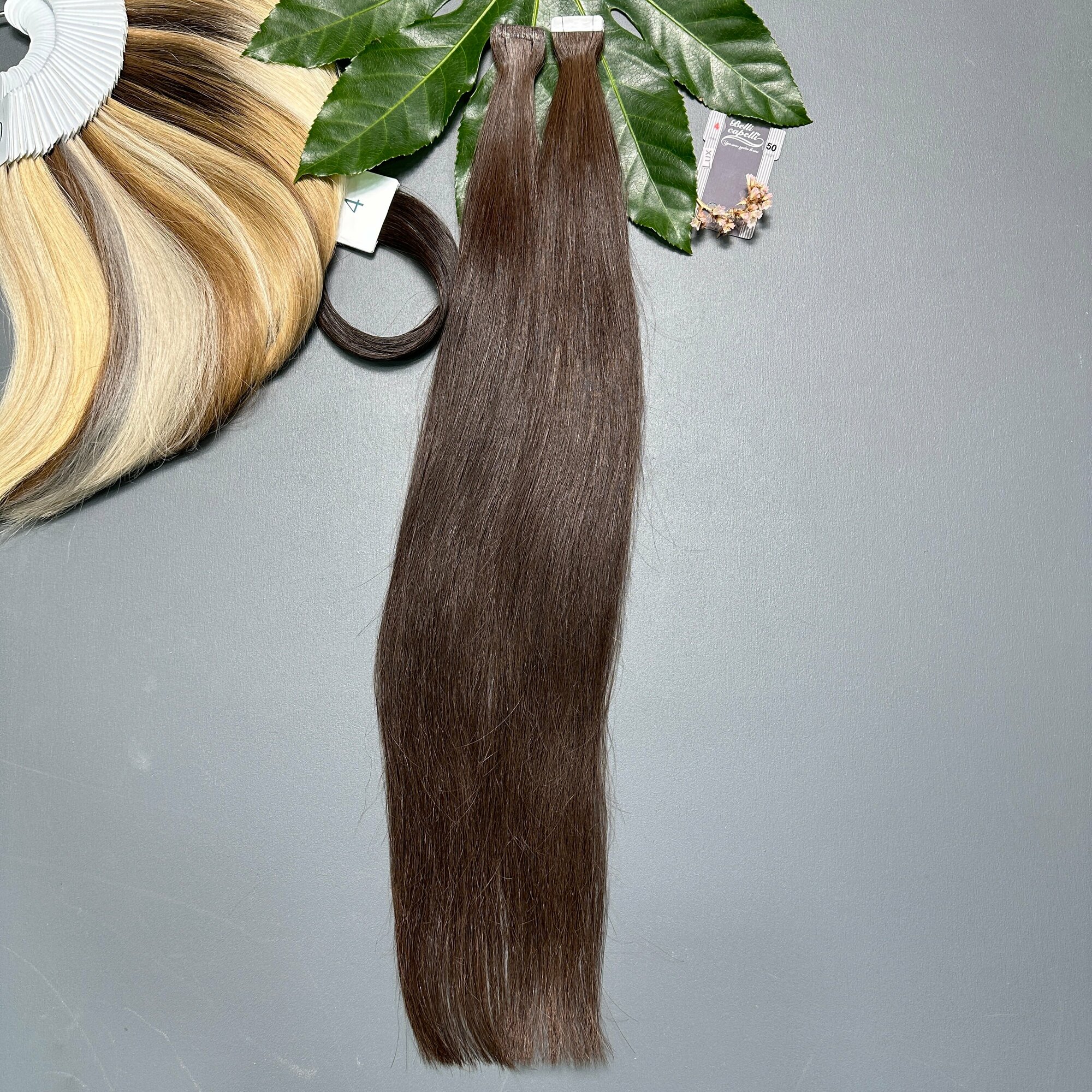 Волосы Belli Capelli славянские люкс на ленте 2,8см 50-55 см №4 (20 лент)