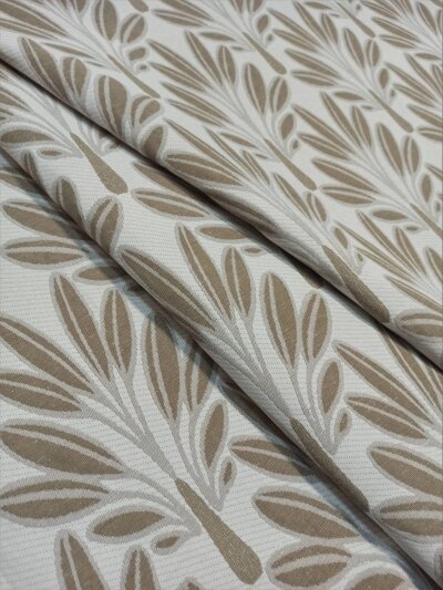 Ткань для штор, мебели и покрывал Рейне(1) цвет 192, листья, жаккард