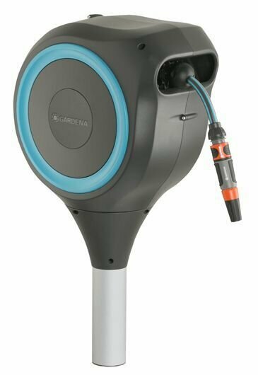 Катушка со шлангом свободного размещения автоматическая GARDENA RollUp S (голубой цвет)