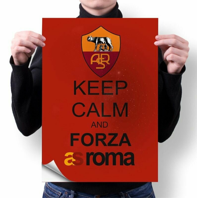 Плакат А4 принт ФК Рома, ROMA - 0002