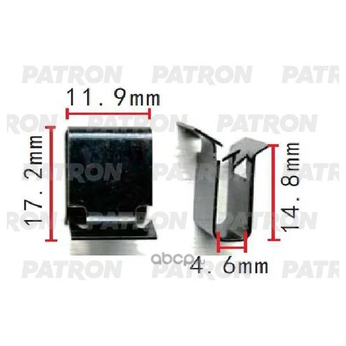 Зажим металлический AUDI, SEAT, SKODA, VOLKSWAGEN применяемость: кузов - бампер, решетка, P371539 (упаковка 10 шт.), Patron P37-1539