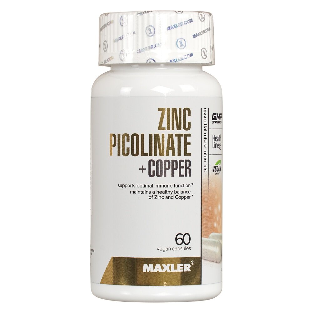 Maxler USA Zinc Picolinate + Copper, 60 капсул вегетарианских