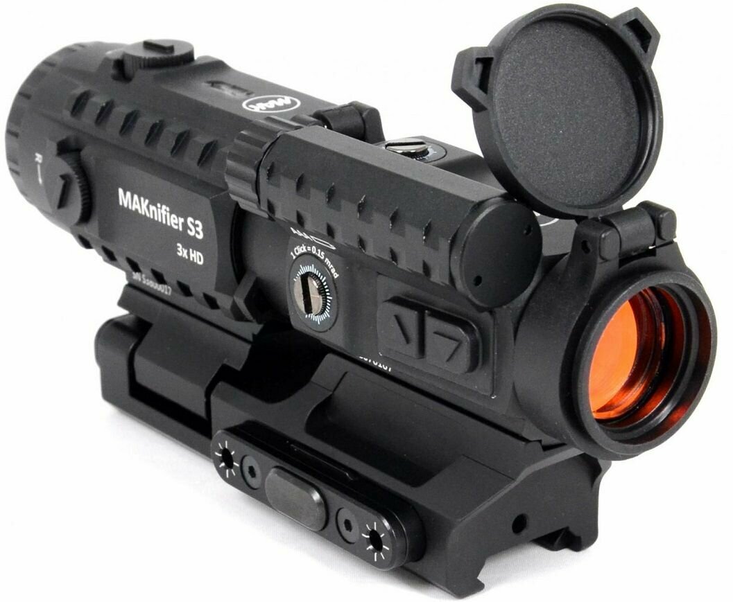 Прицел MAK "MAKmasterLock", комплект с насадкой MAKnifier S3, объектив 20 мм