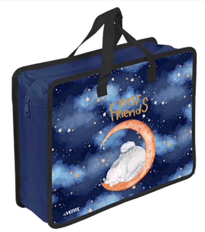 Папка А4 пластик молния сверху/ручки тесьма/бок 10см "Best Friends" DEVENTE 8054343