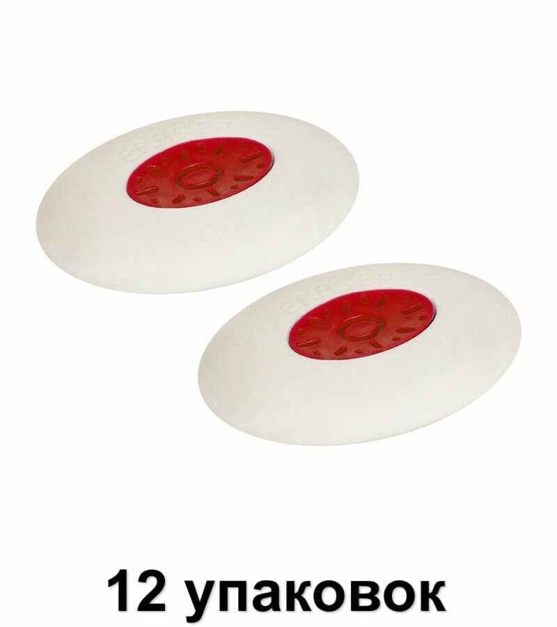 Attache Ластик Овальный с пластиковым держателем, 2 шт, 12 уп