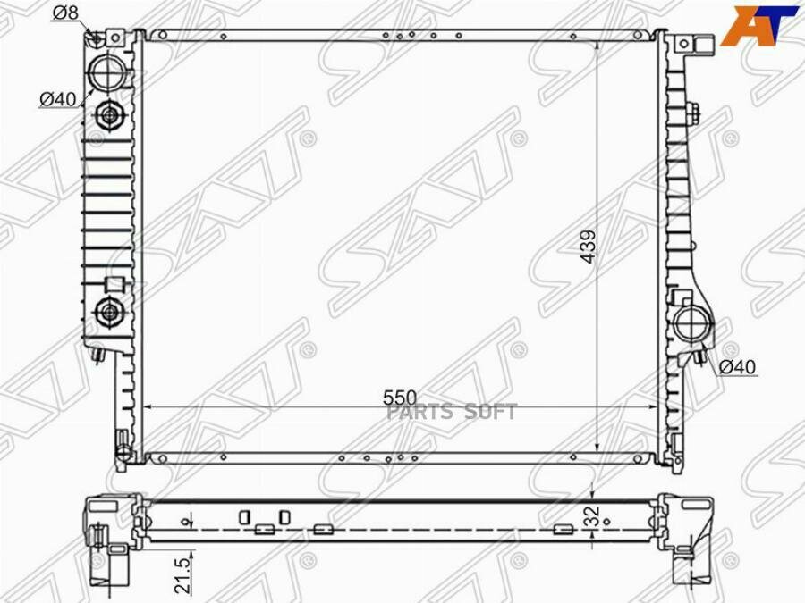 Радиатор BMW 3-Series 81-00 / 5-Series 88-96 SAT SG-BW0002 | цена за 1 шт