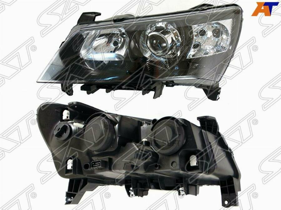 Фара Geely Emgrand EC7 09-17 (Слева/ Галоген/ С электрокорректором/ 4D SED/ Чёрная) SAT ST-1A3-1108L | цена за 1 шт