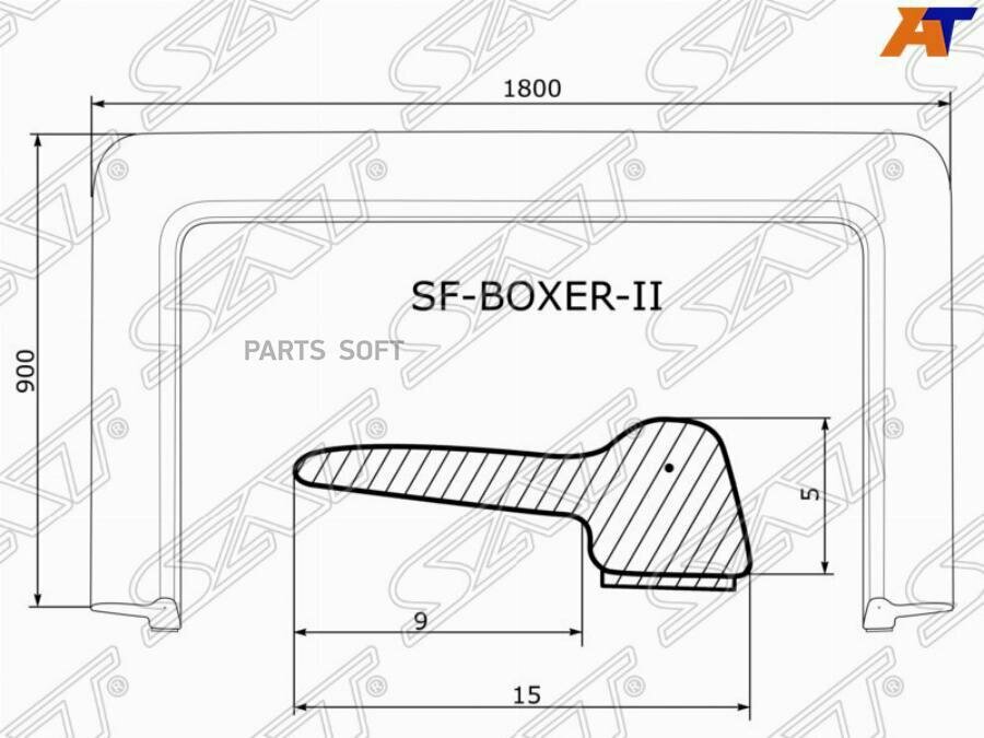 Молдинг лобового стекла (П-образный) Peugeot Boxer 06- / Citroen Jumper 06- SAT SF-BOXER-II | цена за 1 шт