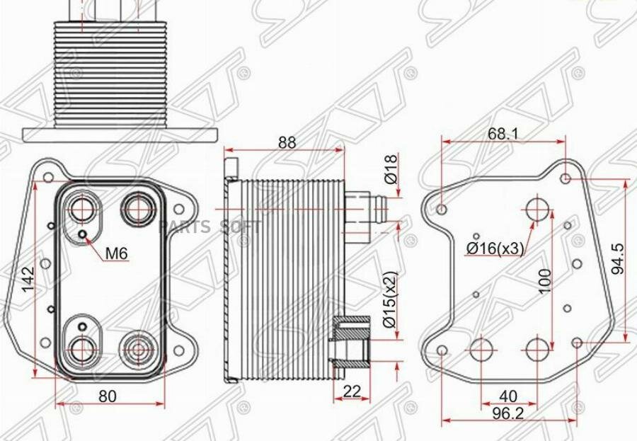 Радиатор масляный Mercedes-Benz C-Class 00-08 / E-Class 95-03 SAT ST-A6111880501 | цена за 1 шт
