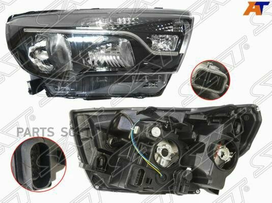 Фара LADA Vesta 15-23 / Vesta Cross 17-23 (Справа/ Галоген/ С электрокорректором) SAT ST-13-0004 | цена за 1 шт