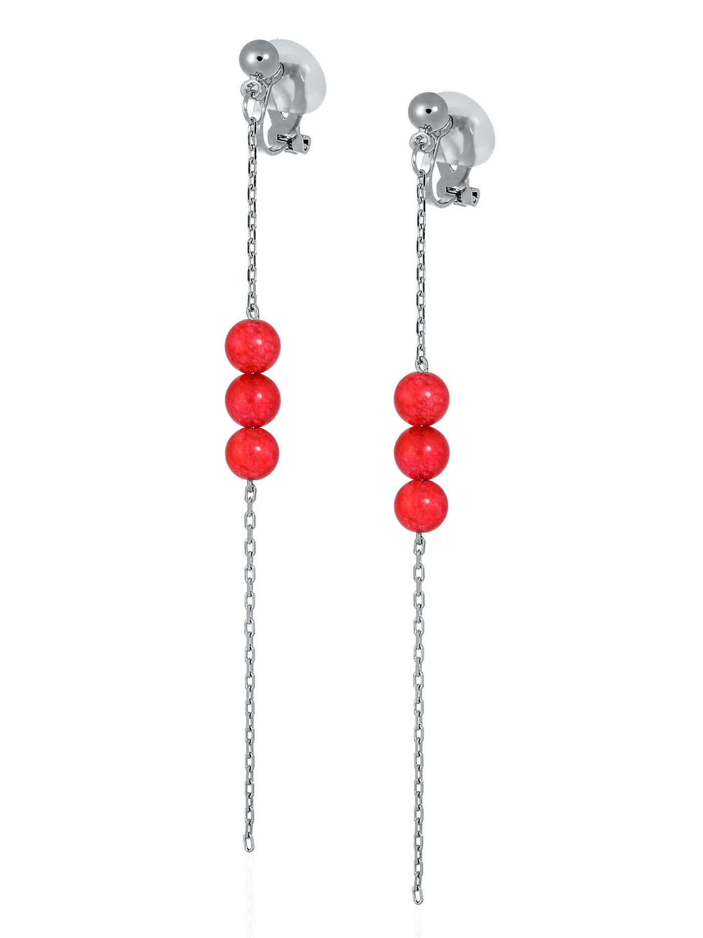 Серьги клипсы, кварц