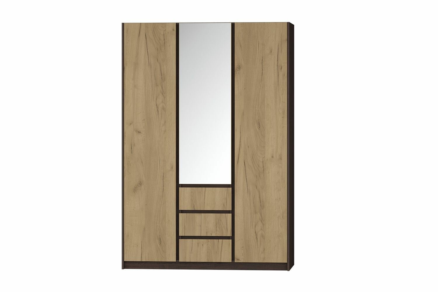 Шкаф распашной "Флоренция" Дуб Венге/Дуб Крафт Золотой