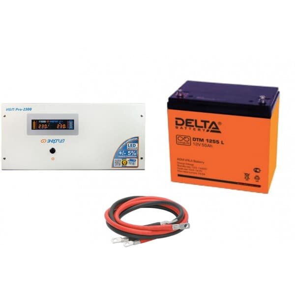 ИБП для дома | Инвертор (ИБП) Энергия PRO-2300 + Аккумуляторная батарея Delta DTM 1255 L