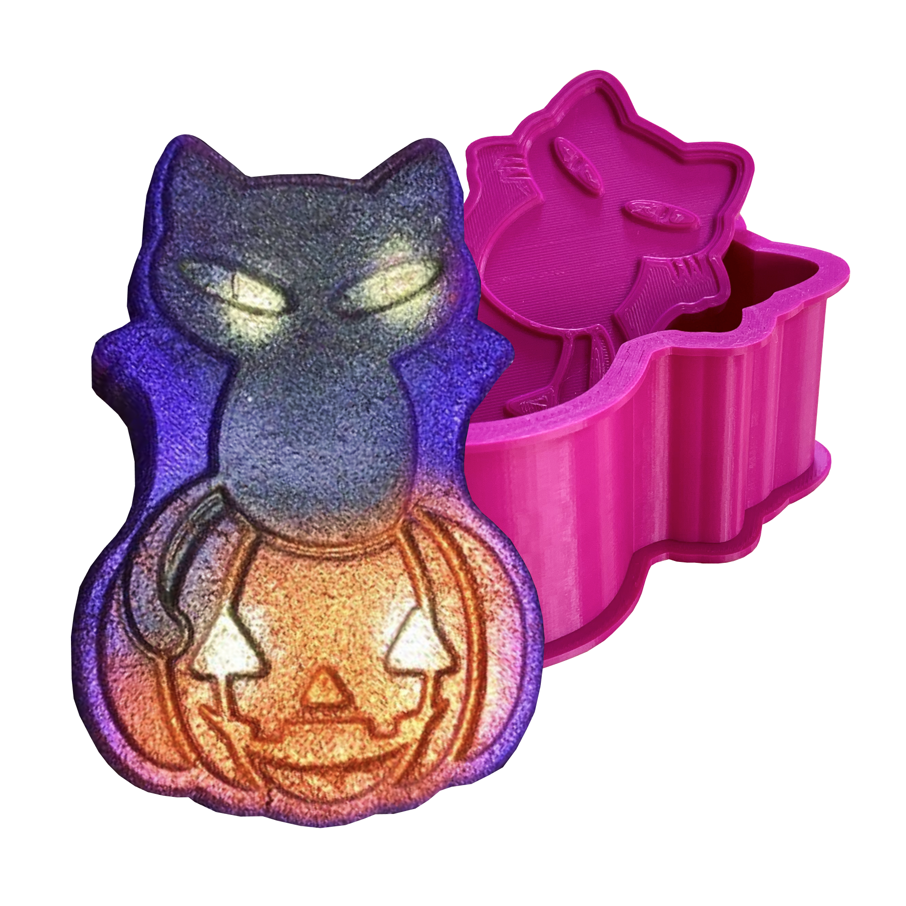 3D форма для бомбочек Котик на тыкве