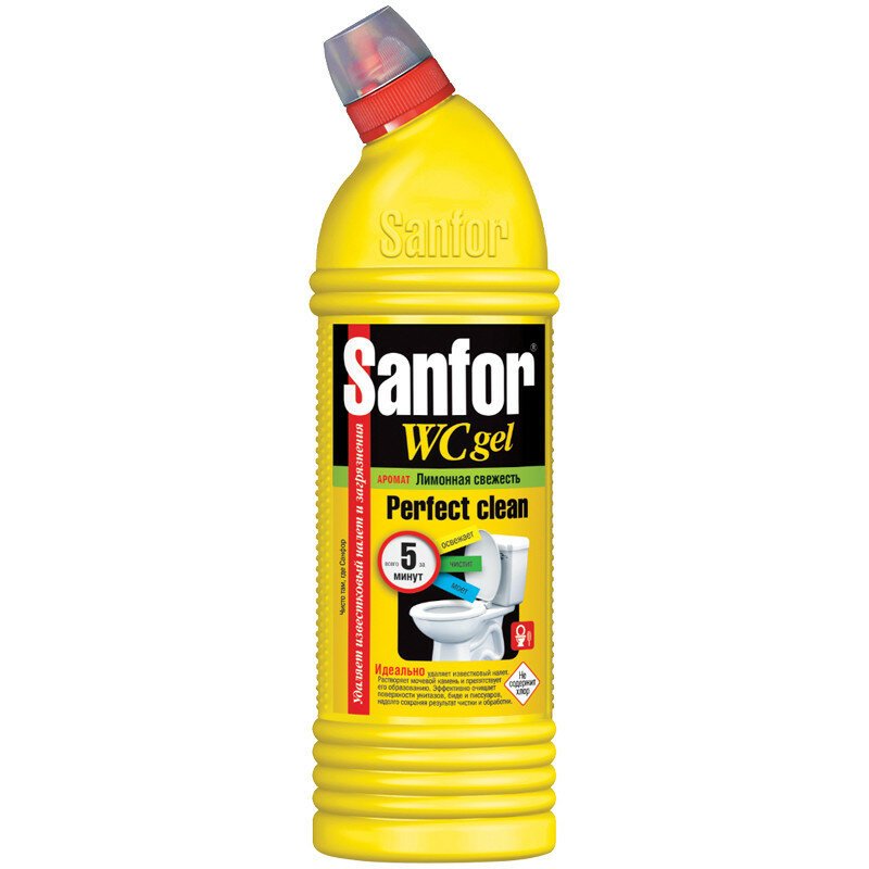 Средство для туалета Sanfor WC "Lemon Fresh", гель, 1л, 257594