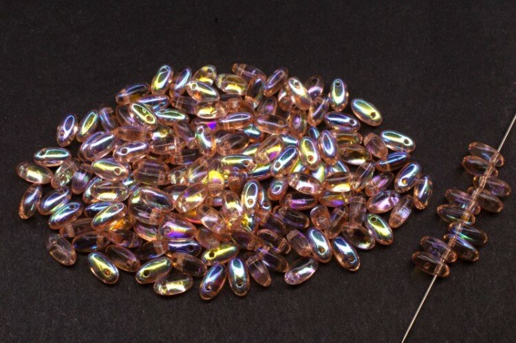 Бусины Rizo 6х2,5мм, отверстие 0,8мм, цвет 70120/28701 розалин прозрачный радужный, 753-020, 10г (около 150шт)