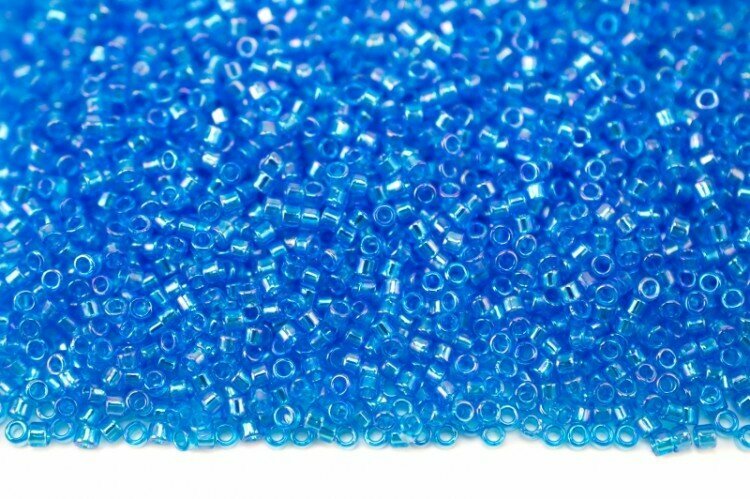 Бисер японский TOHO Treasure цилиндрический 11/0 #0163B темная вода, радужный прозрачный, 5 грамм