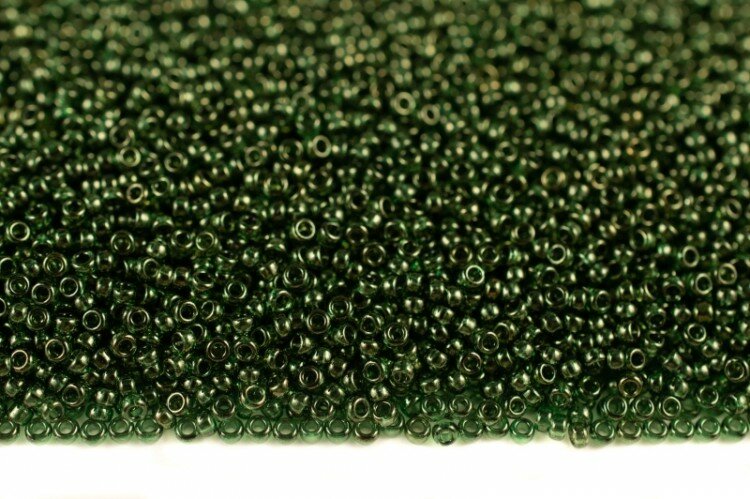 Бисер японский MIYUKI круглый 15/0 #0306 зеленый, золотое сияние, 10 грамм