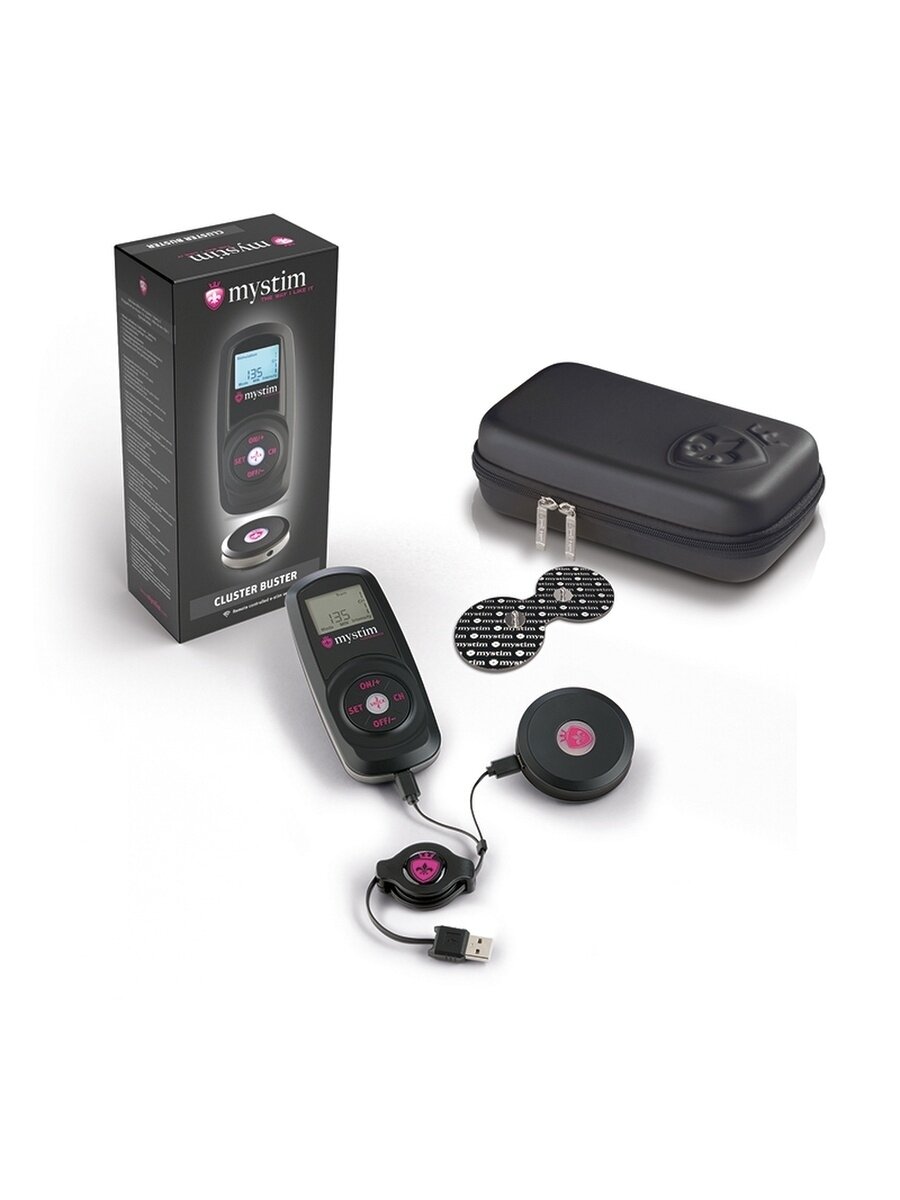 Беспроводной блок для управления электродевайсами Mystim Cluster Buster, черный