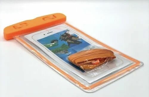 Водонепроницаемый чехол для телефона смартфона универсальный Непромокаемый оранжевый