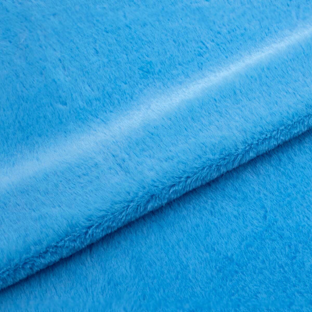 Мех искусственный 'Кролик', 48*50 см, ворс 6-8 мм, 280 г/м², SOVUSHKA (голубой)