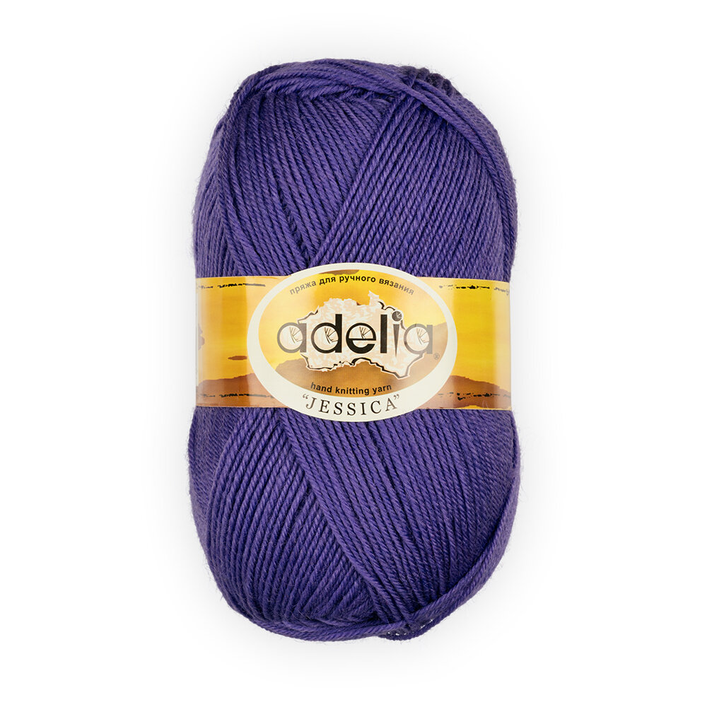 Пряжа ADELIA "JESSICA" 67% шерсть, 33% полиэстер 100 г 260 м №23 фиолетовый