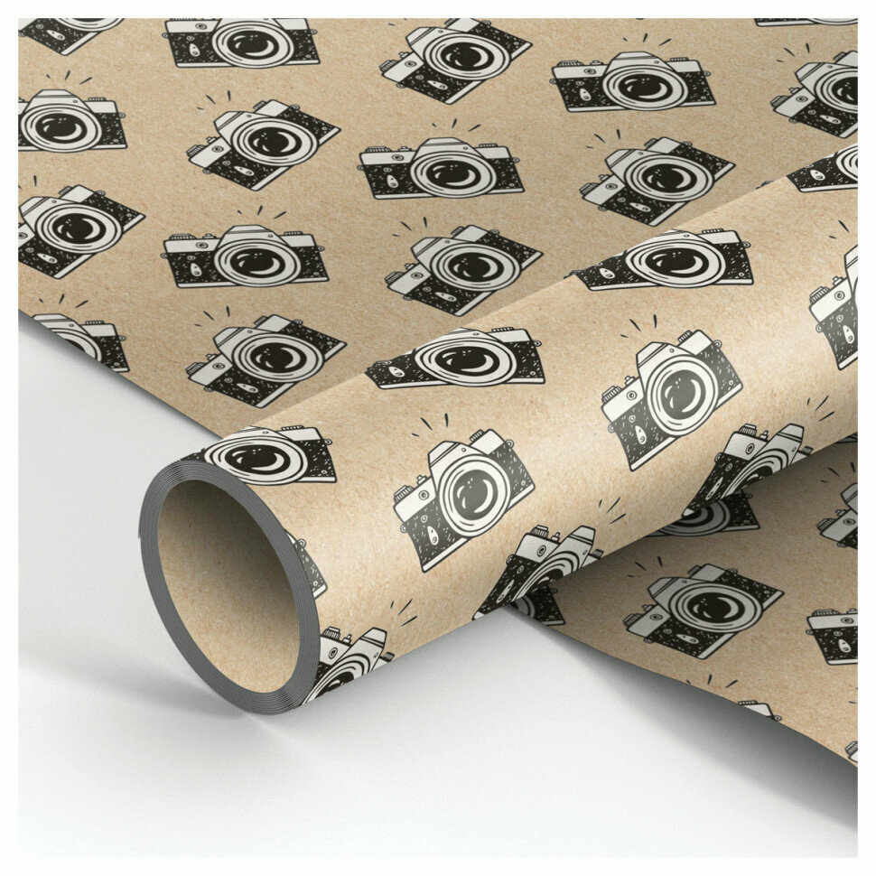 Упаковочная бумага крафт 70*100см, MESHU "Say cheese!", 70г/м2, 340576