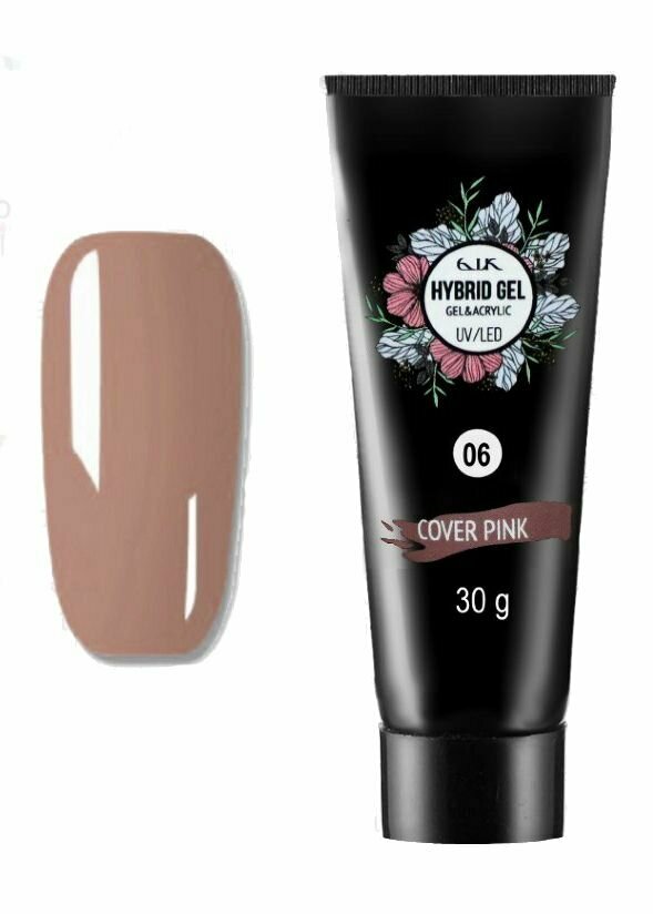 Gellaktik Полигель-Акригель для наращивания HYBRID GEL №06 COVER PINK 30 гр