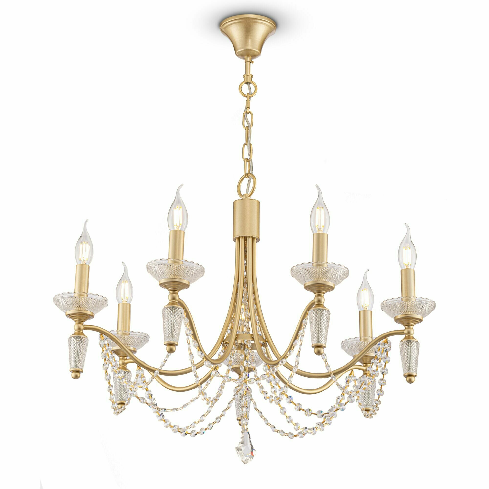 Люстра Freya Zoe FR2009PL-07G, E14, 280Вт, 220-240В, Германия