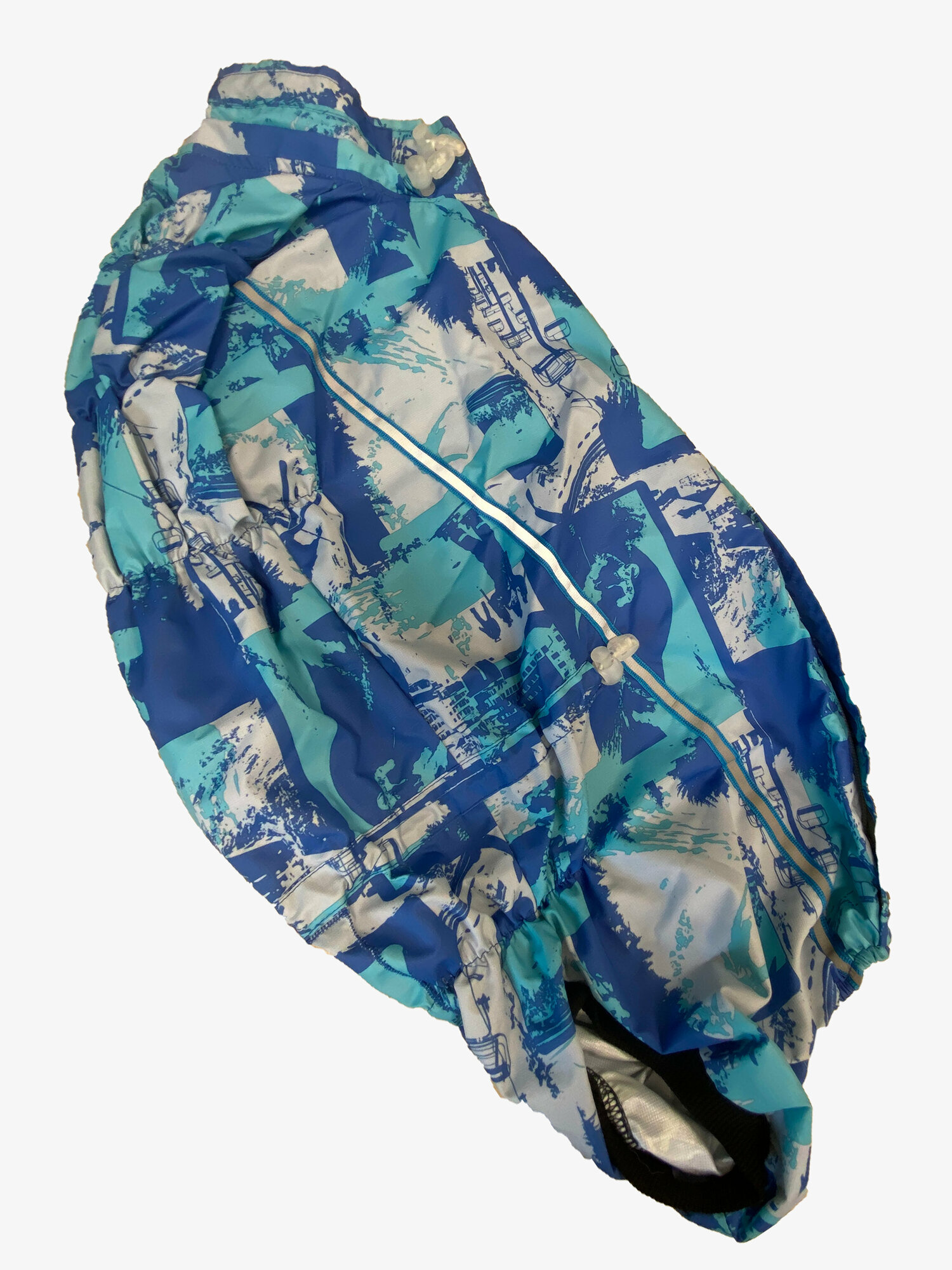 Stillo di Bari Дождевик голубой, мембрана для собак породы Корги №8 (от холки до хвоста 48см)