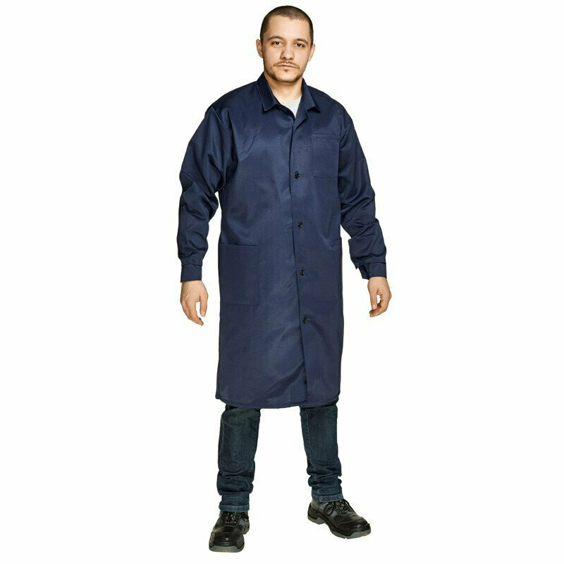 Халат рабочий мужской у03-ХЛ синий смесовый размер 64-66 рост 182-188, 830172