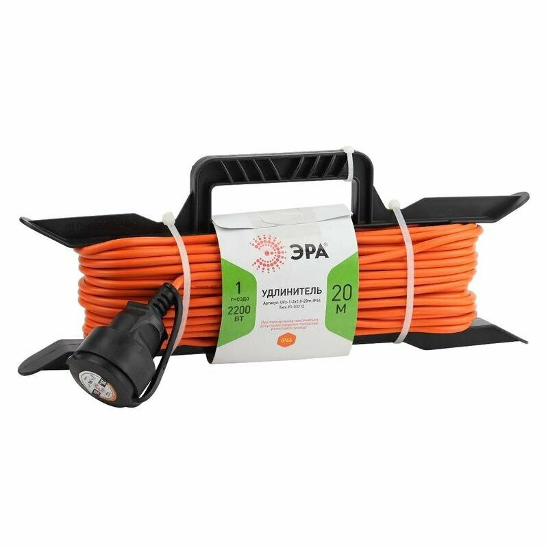Удлинитель силовой ЭРА на рамке 1 розетка 20 м Б0043040, 1277325