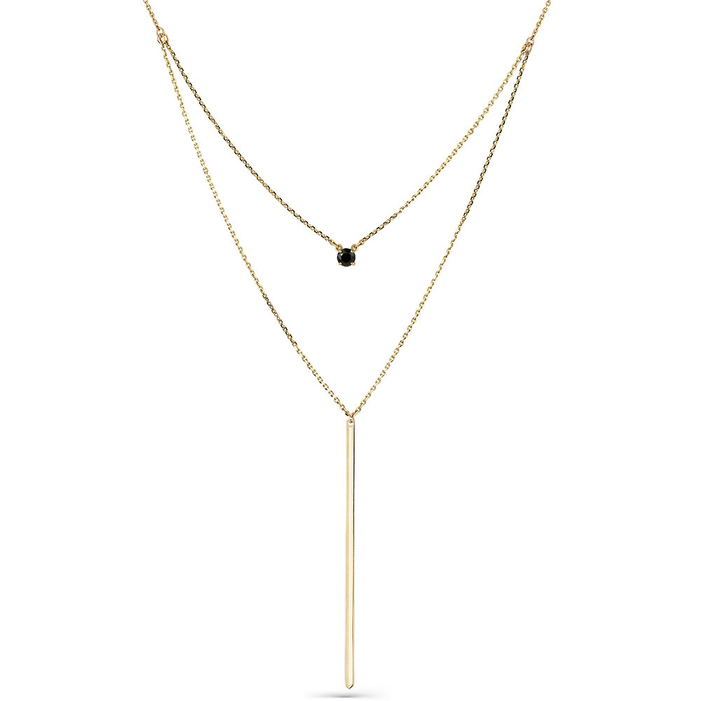 Колье, желтое золото, 585 проба, бриллиант